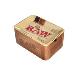 RAW Cache Box Mini aus Holz mit Drehtablett als Deckel